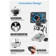 Mq 7-Inch High-Definition Screen Digital Microscope 1200x Magnification ...