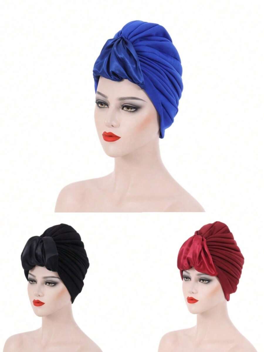 New Air Layer Color Kente Fabric Crown Hat, One African Hat Bonnet Hair ...