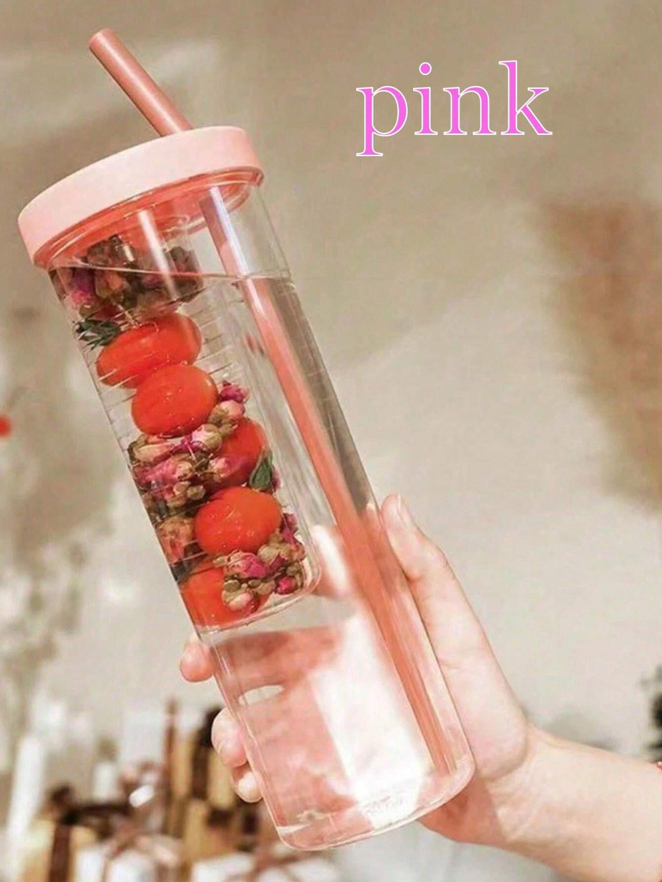 1pc Foldable Straw Water Cup Large Capacity Bottle Portable Fruit Tea ...
