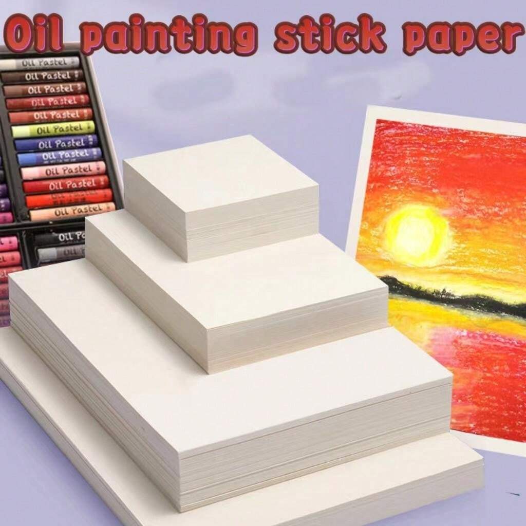 50 Pcs de Papel Especial para Óleo em Bastão, Papel de Pintura a Óleo ...