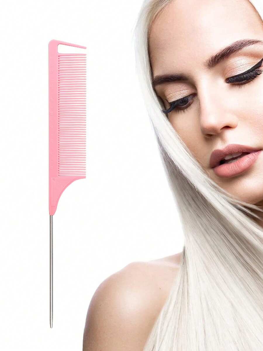 1pc Braiding Hair Comb Rat Tail Comb Nylon Hair Comb Rattail Comb With ...