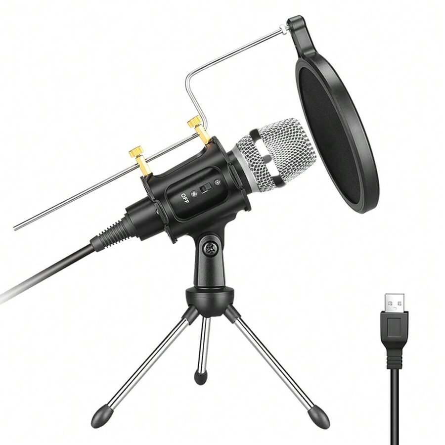 Condenser Microphone USB Microphone,With Anti-Vibration Shock Mount Pop ...