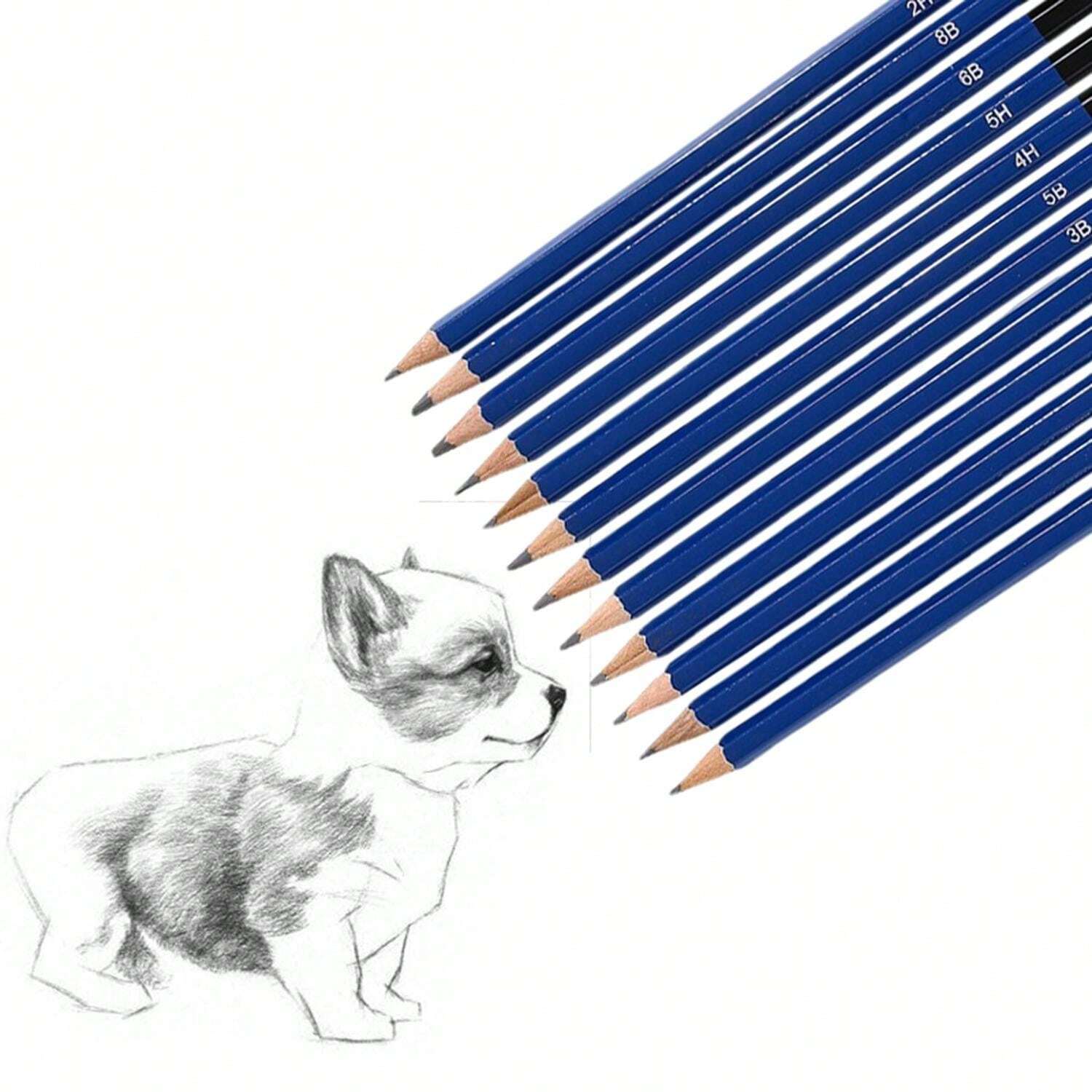 12pcs Professional Drawing Sketching Pencil Set Drawing Kit Wood Pencil Sketch Art Pencils