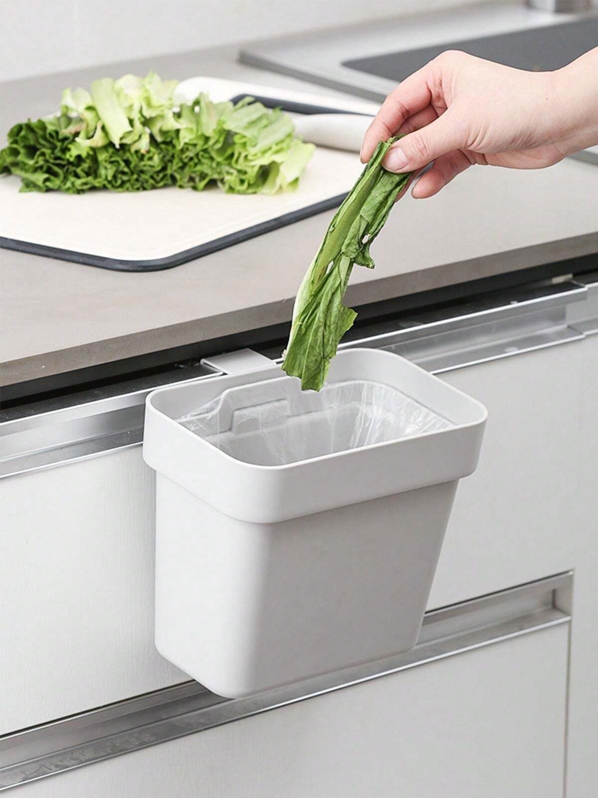 1pc Wall-Mounted Kitchen Garbage Can Cabinet Hanging Food Waste Storage ...