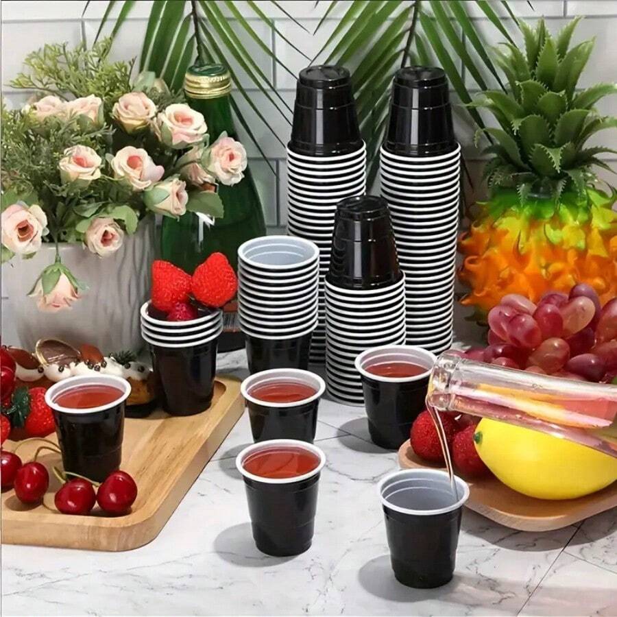 50pcs 2oz Plastic Shot Cups - Mini Plastic Cups For Weddings ...
