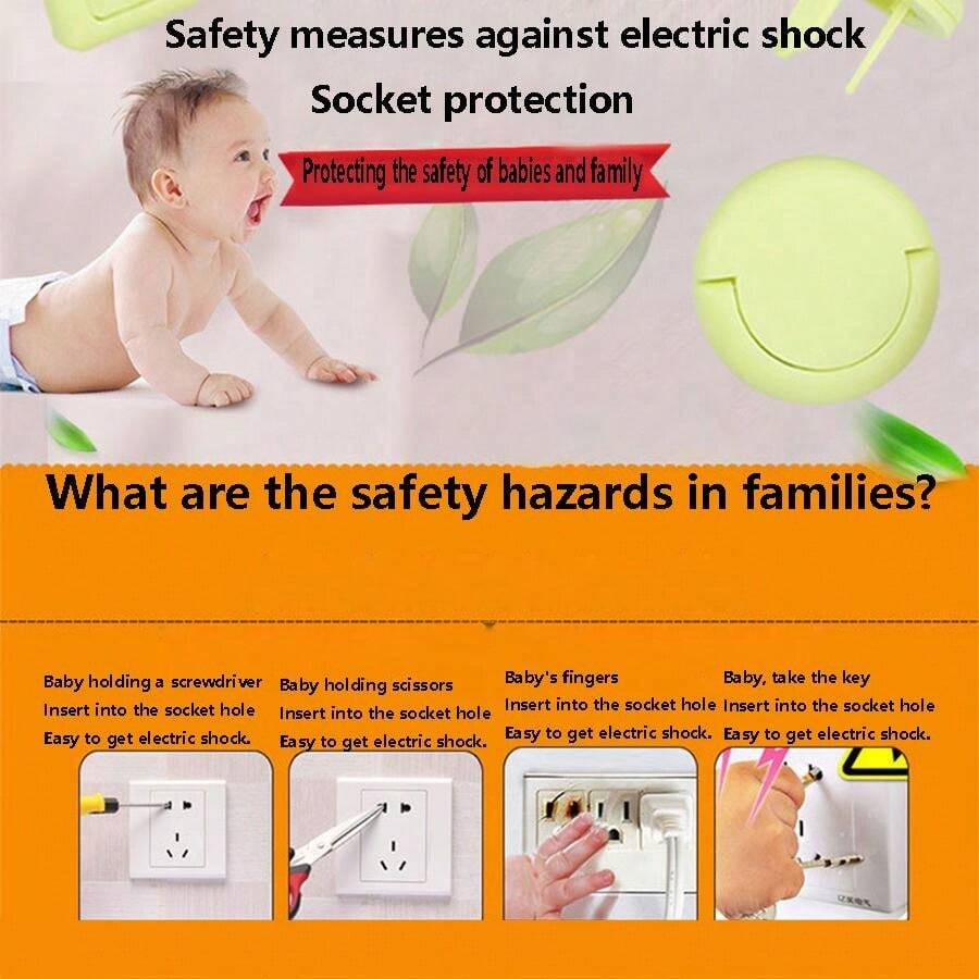 10 piezas Cubierta de protección contra electricidad anti-niños redonda ...