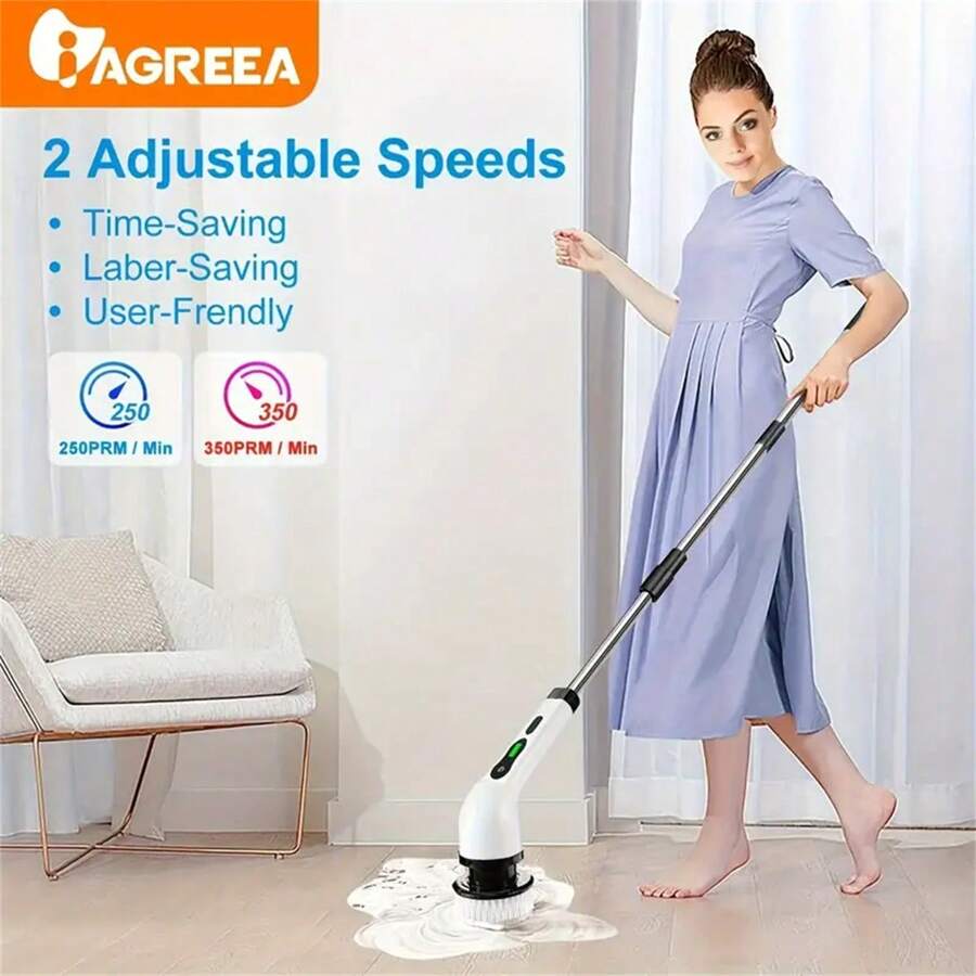 IAGREEA Cordless Multi-Surface Scrubber: Extendable, USB-Charged With 6 ...