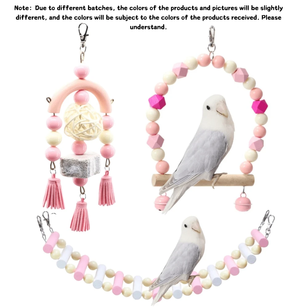 3PCS Bird Toys Bird Foraging Toys Parakeet Toy Chewing Hanging Toy Bird ...