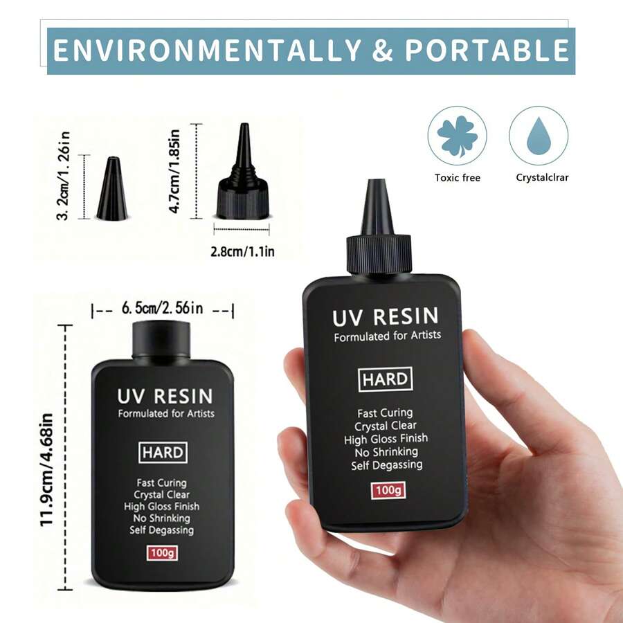 UV Resin - 100g/200g/300g Crystal Clear Improved Ultraviolet Curing Epoxy Resin For DIY Jewelry ...