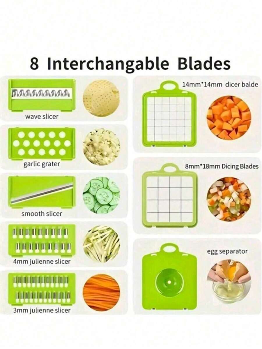 14pcs/Set Vegetable Chopper, Multi-Function Fruit Slicer, Manual Food ...