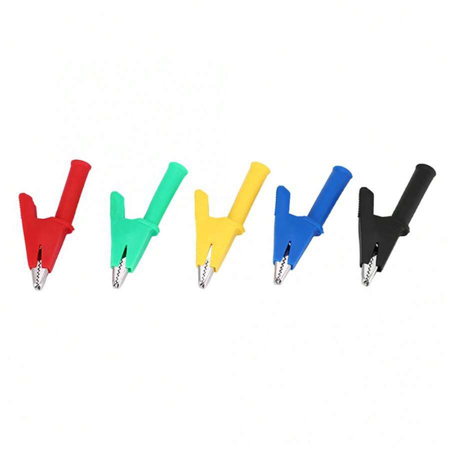 5PCS 5 Color 380V 20A Crocodile Alligator Clips Safety Test Folders For ...