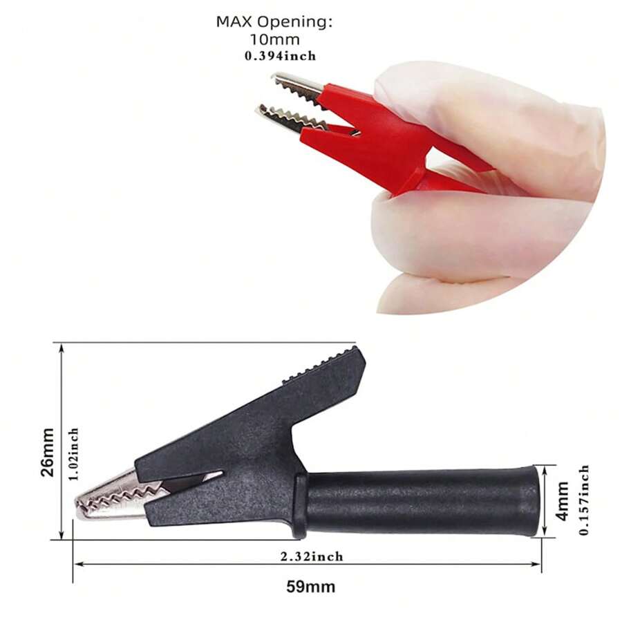 5PCS 5 Color 380V 20A Crocodile Alligator Clips Safety Test Folders For ...