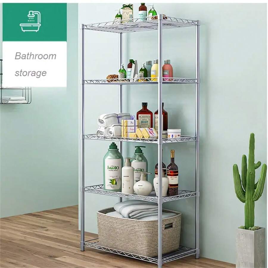 1pc Metal Wire Shelf Unit - Perfect For Storage Spaces In Basements ...