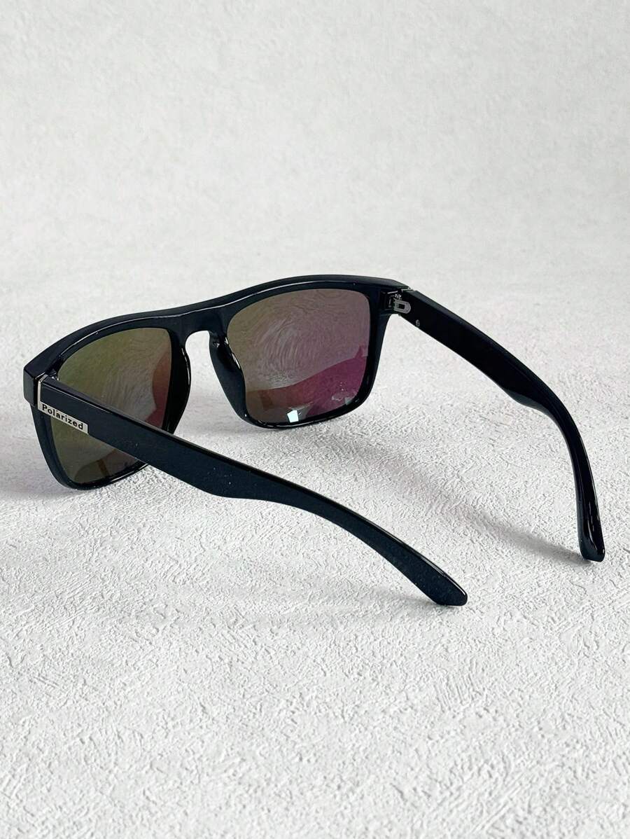 Square Frame Polarized Sunglasses For Men With Unique Temple Design And ...