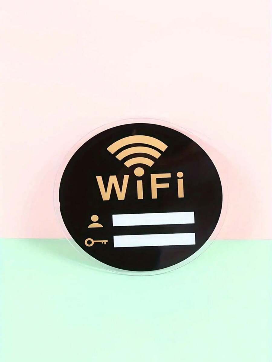1pc Acrylic Wi-Fi Signal Sign, Free Wi-Fi Internet Connection Label ...