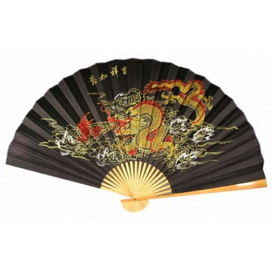 Classic Chinese Art Feng Shui Wall Fan With Traditional Chinese ...