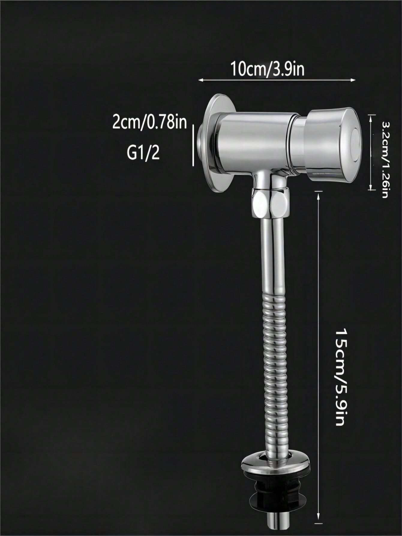 1pc Alloy Material Manual Press Urinal Flush Valve, For Public Restroom ...