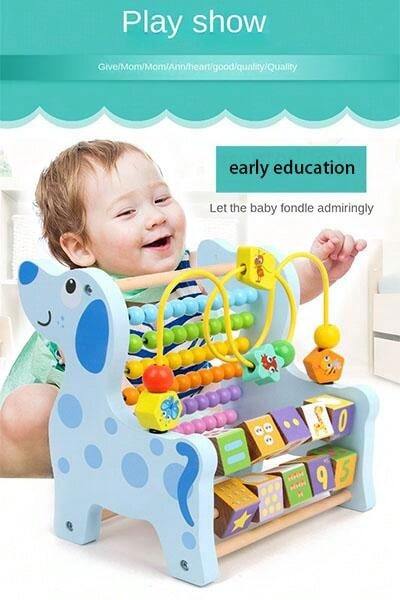 Wooden Abacus Counting Frame With Animal And Number Cognition For Baby Boys And Girls, Early ...