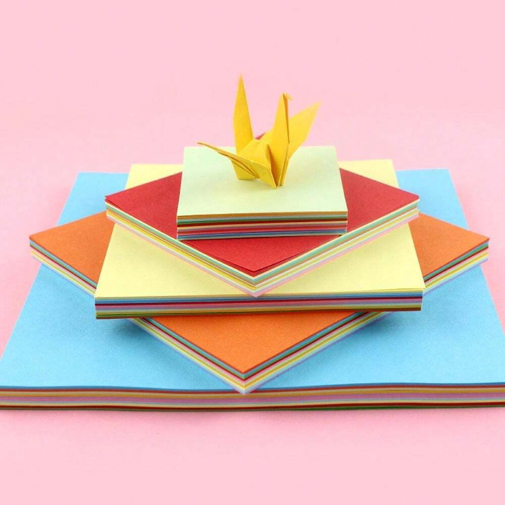 100 Sheets Handmade Square Colored Origami Cutting, Creative Solid ...