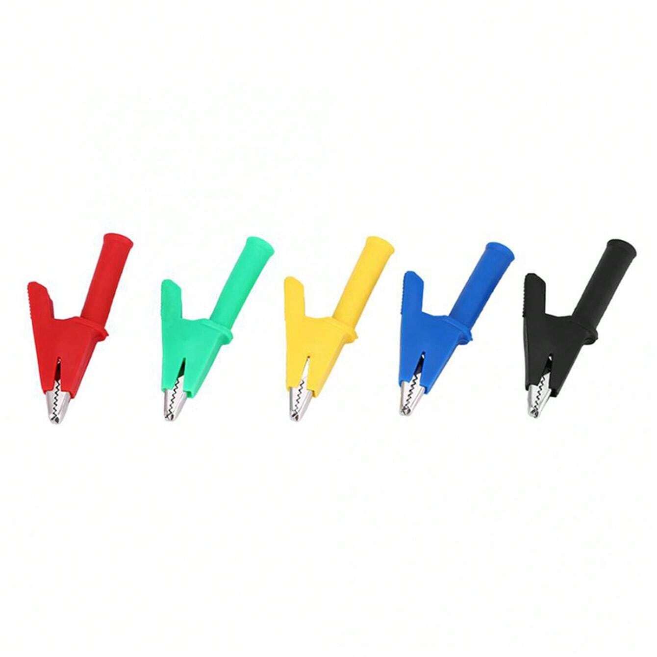 5PCS 5 Color 380V 20A Crocodile Alligator Clips Safety Test Folders For ...