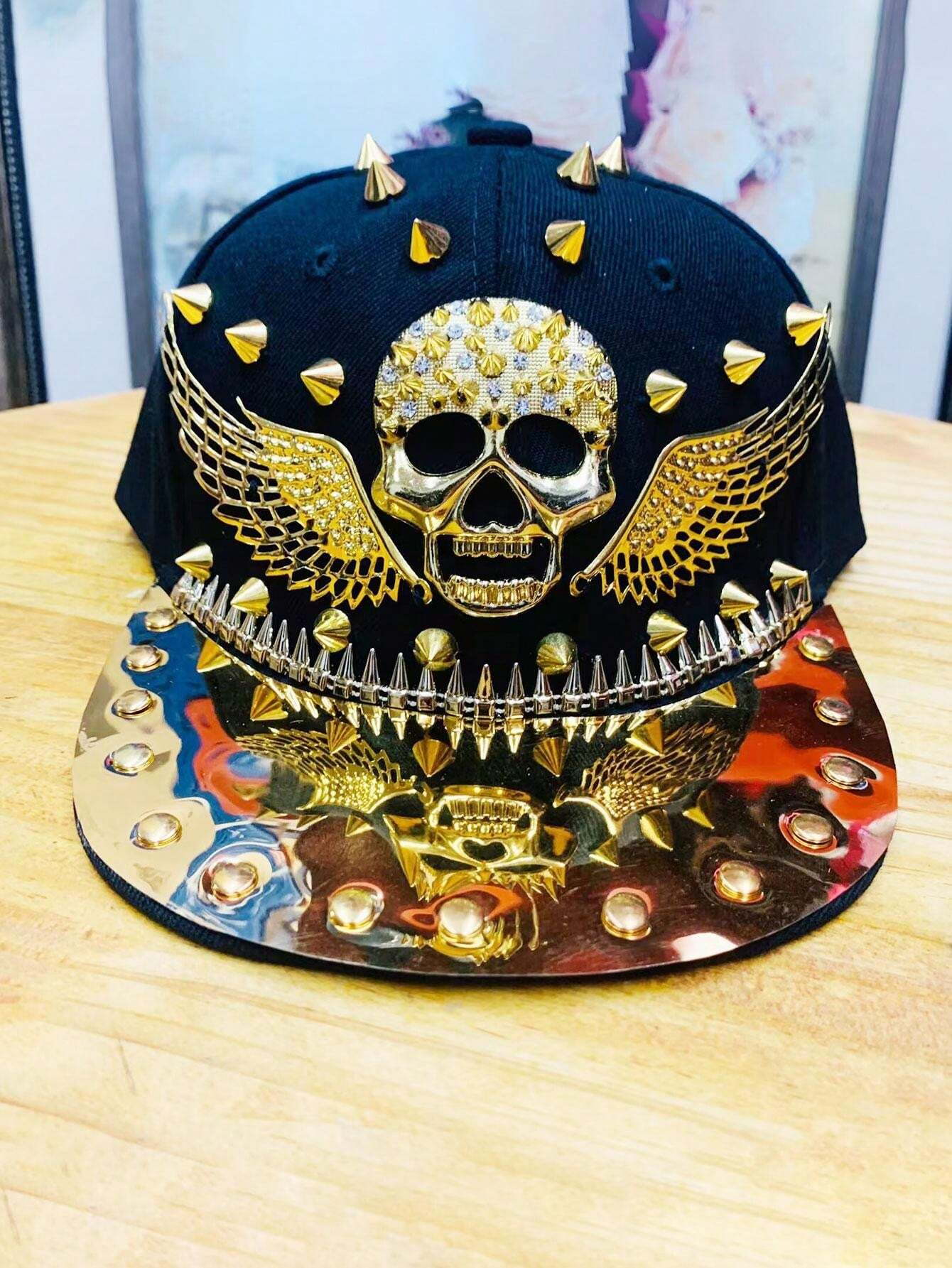 New Hip-Hop Cross-Border Punk Rivet Hat With Pointed Rivet For Men And ...