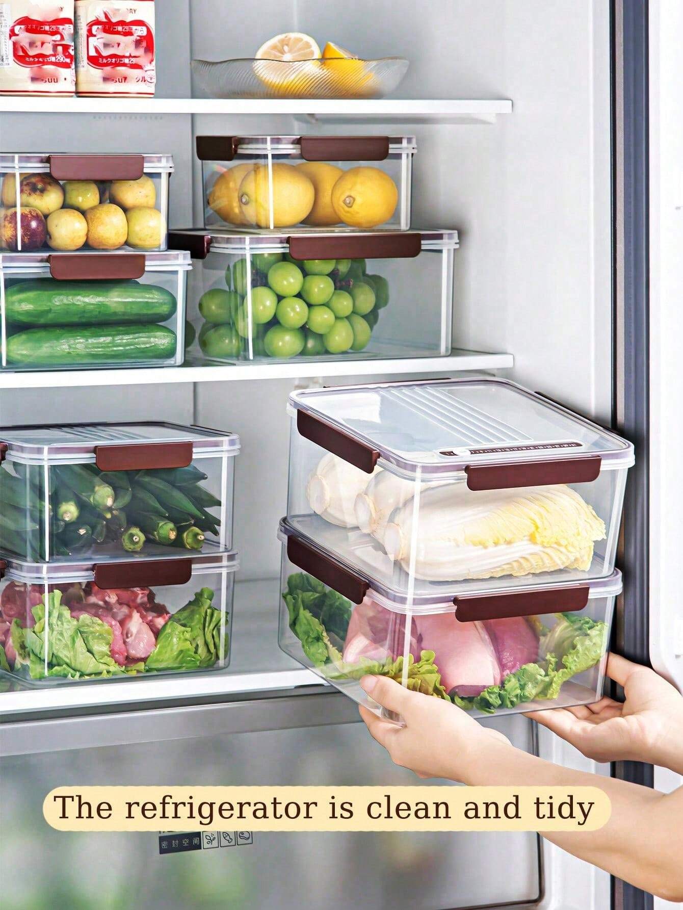 1-3pcs/Set Plastic Sealed Preservation Box, Bento Box, With Date ...