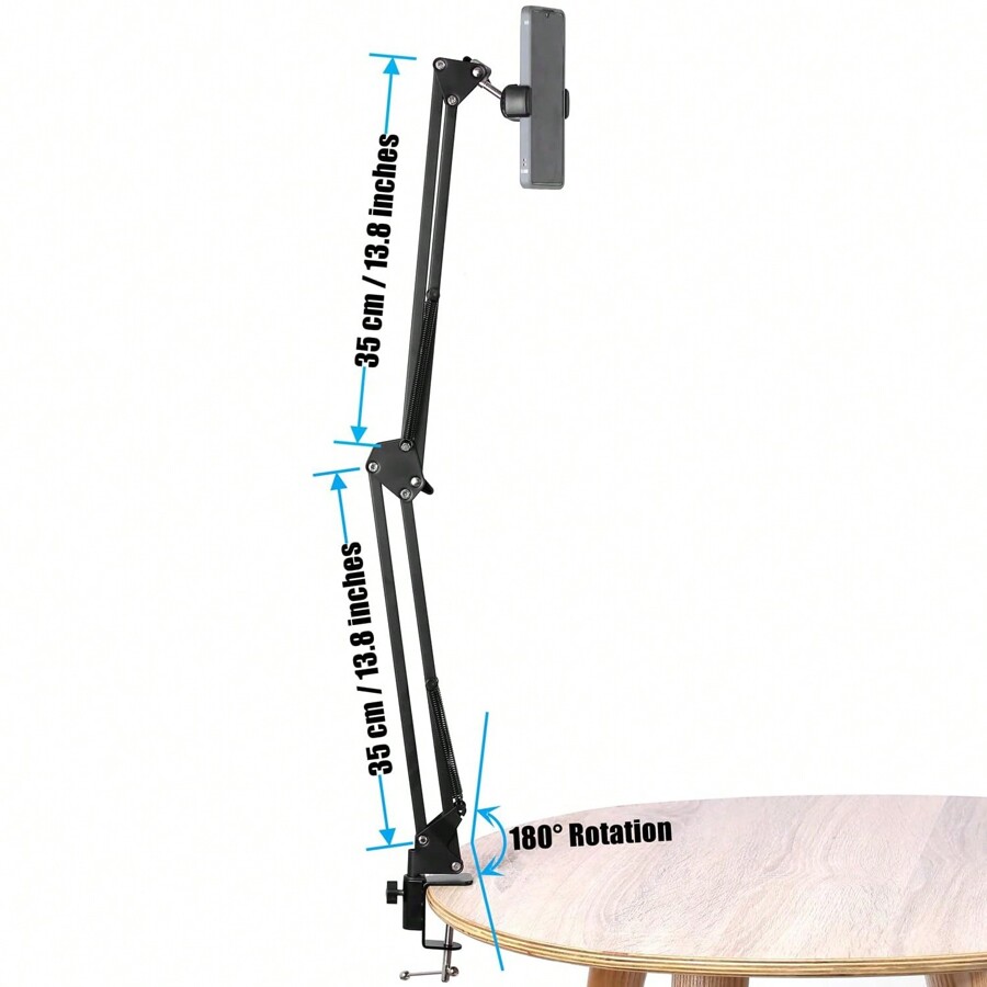 Overhead Video Stand Phone Holder Articulating Arm Phone Mount Table ...