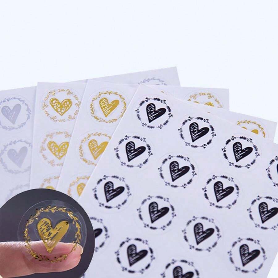 120pcs 3.2cm Envelopes Seal Stickers Cute Black Gold And Silver Color ...