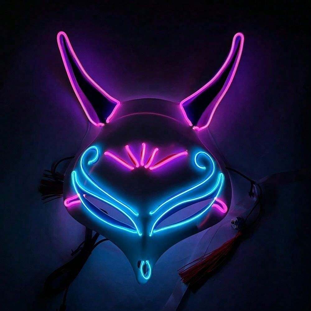 New Nine-Tailed Fox Han Dynasty Style Mask, Anime Fox Mask, Glow In The ...