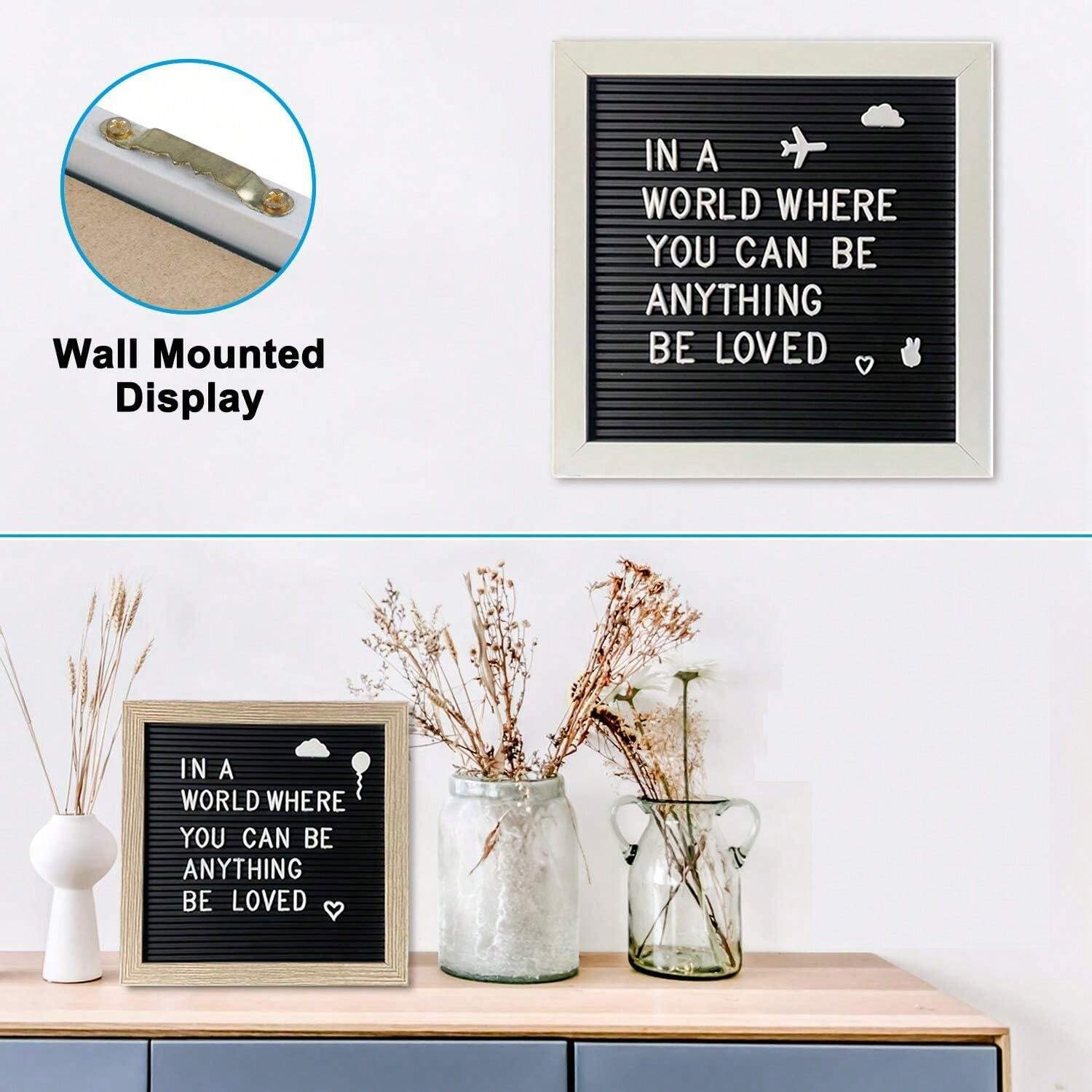 Wooden Wall-Mounted Variably-Shaped Acrylic Message Board, 10x10 Inches ...