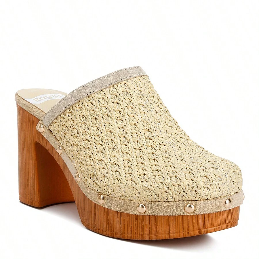 Jeydena Raffia Platform Clogs | SHEIN USA
