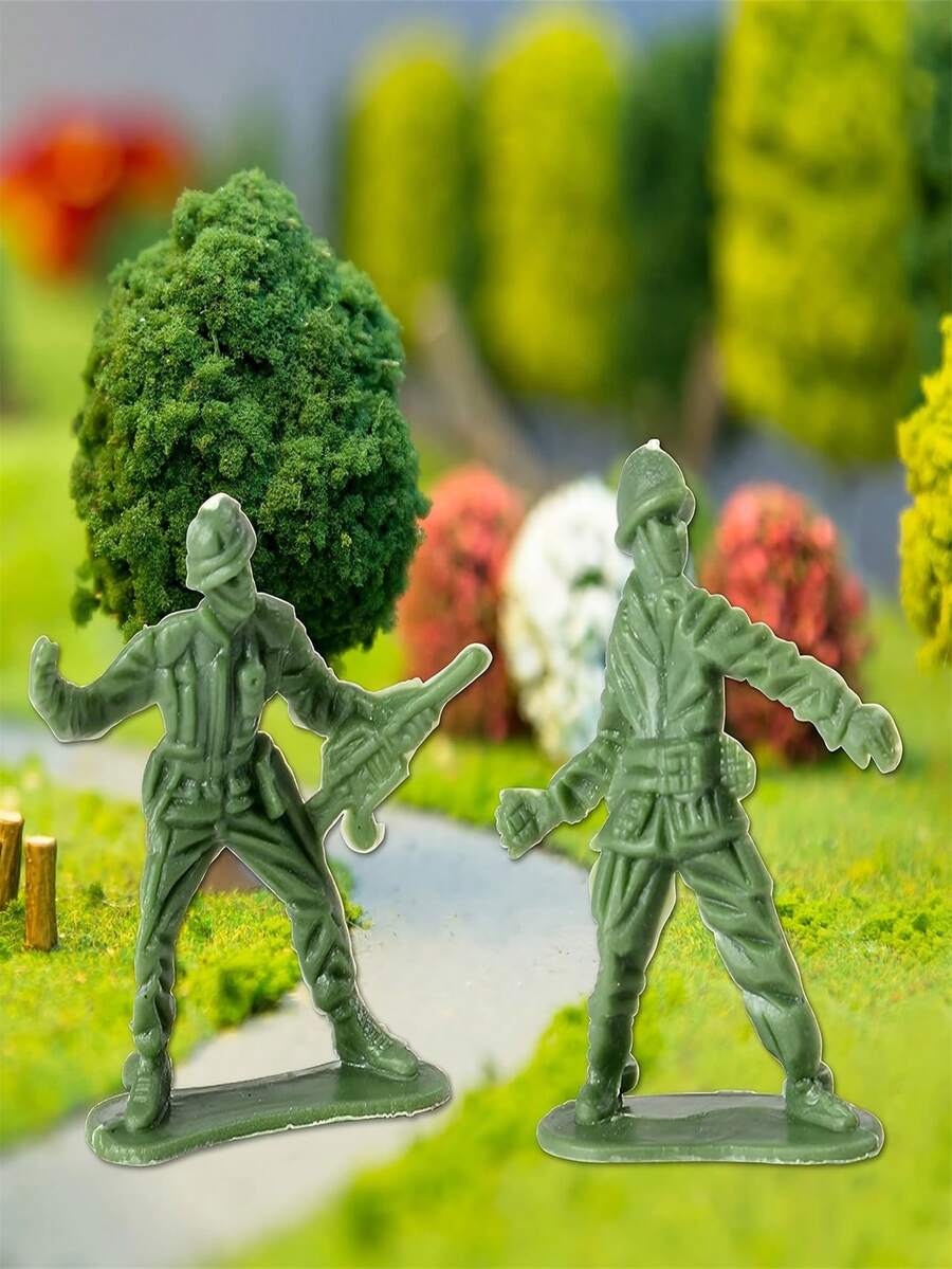 100pcs Toy Soldier Set, Various Poses, Green Action Figures, Fun Gift ...
