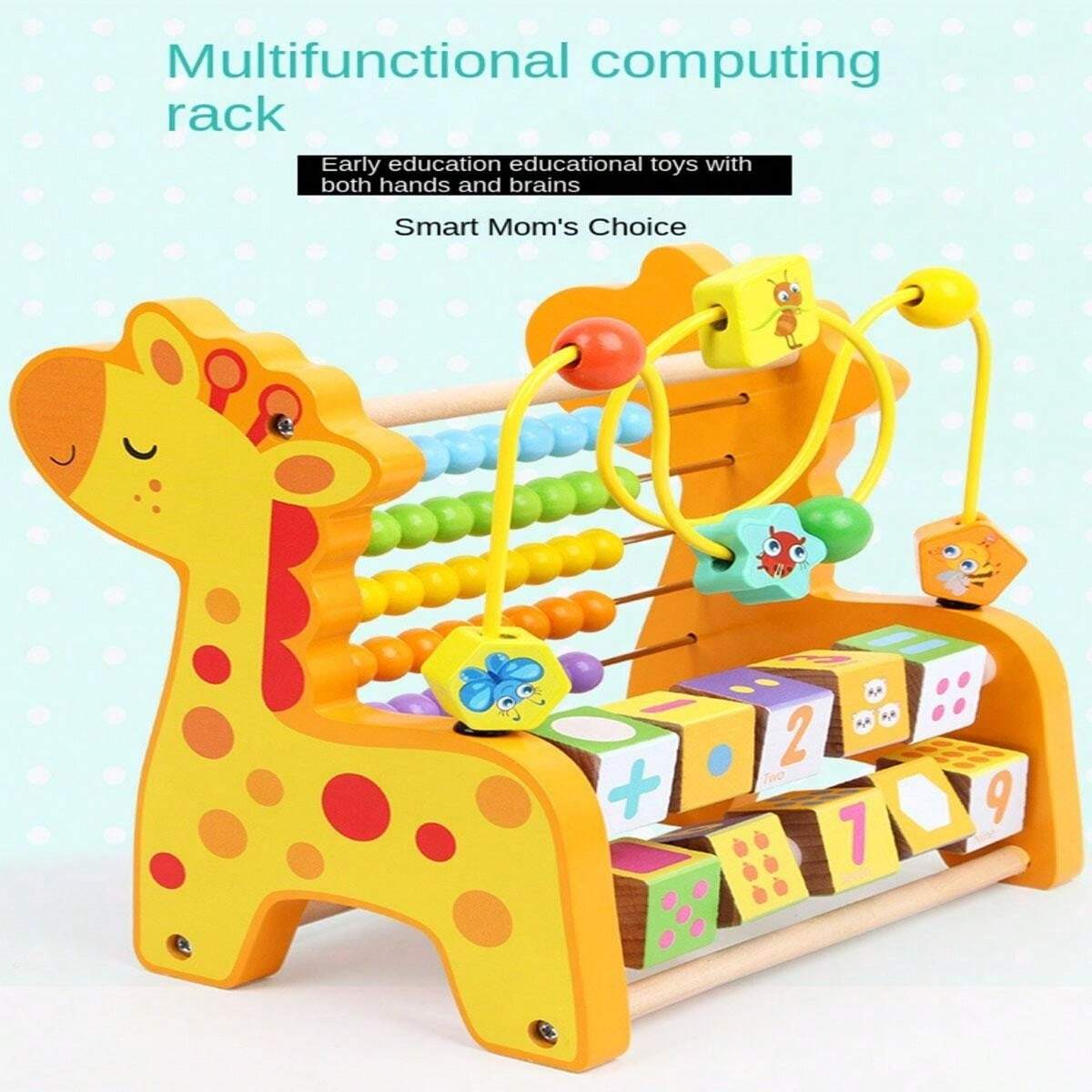 Wooden Abacus Counting Frame With Animal And Number Cognition For Baby Boys And Girls, Early ...