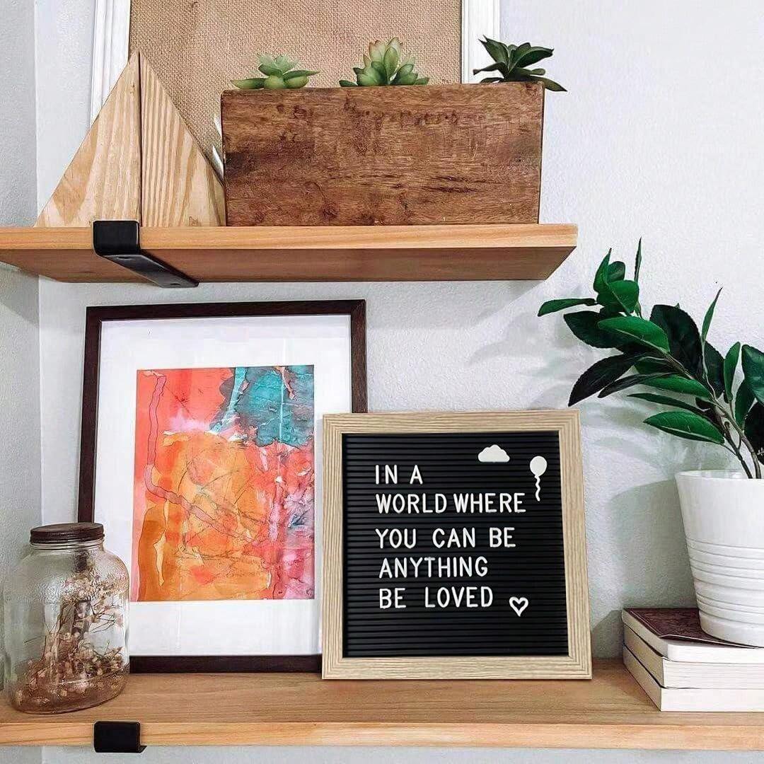 Wooden Wall-Mounted Variably-Shaped Acrylic Message Board, 10x10 Inches ...