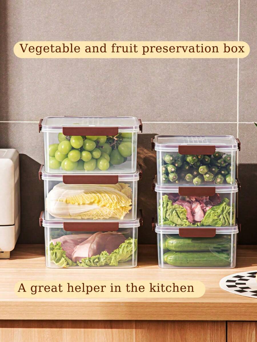 1-3pcs/Set Plastic Sealed Preservation Box, Bento Box, With Date ...