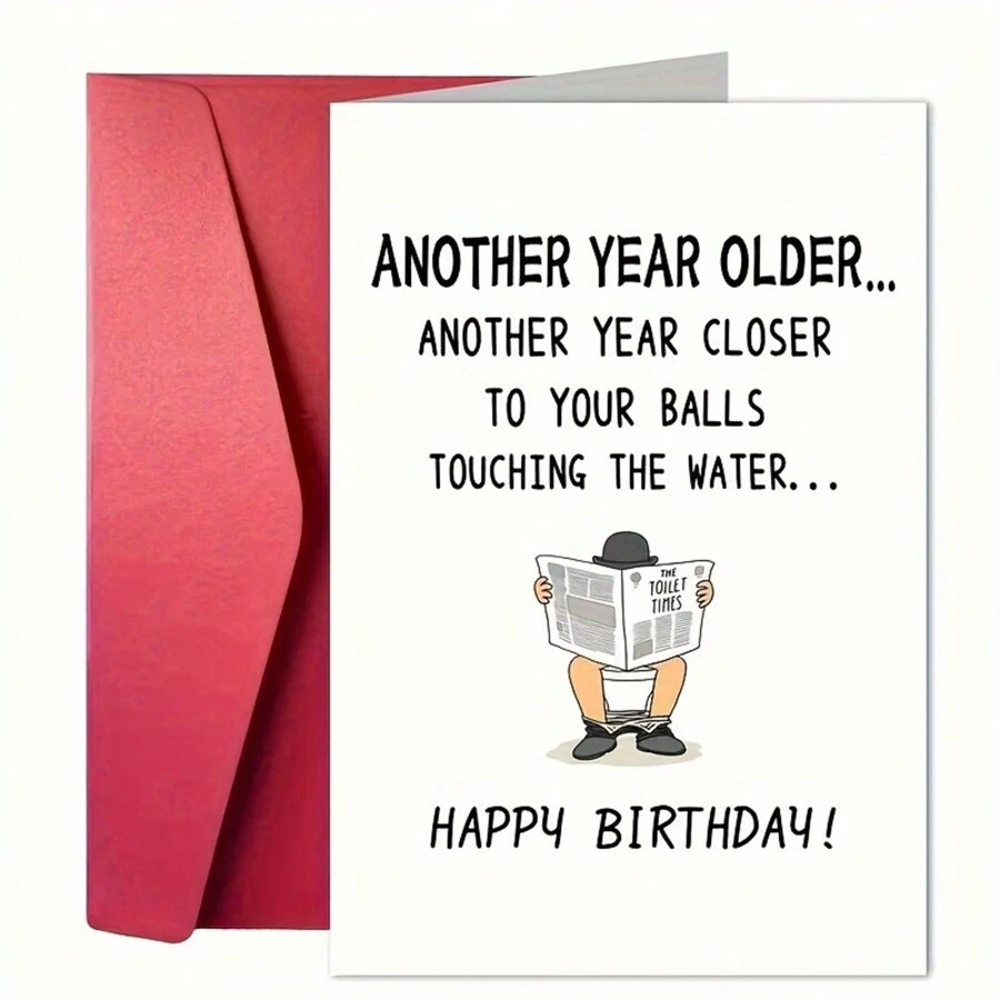 1pc Funny Happy Birthday Card For Men, Humorous And Loyal Friend Card ...