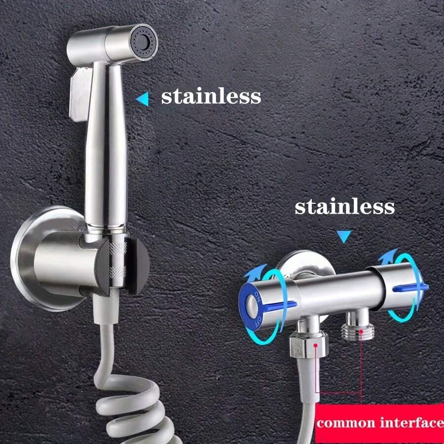 1 Set Non-Drill Stainless Steel Toilet Flushing Sprayer, Bidet Spray ...
