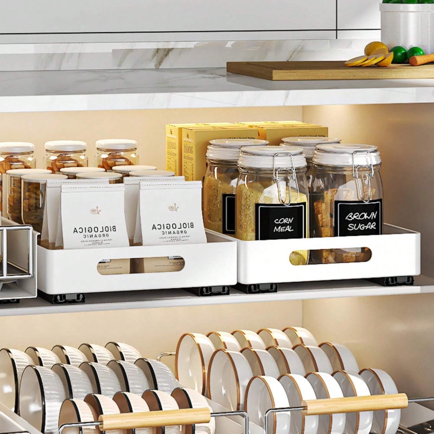 Cabinet Pull-Out Storage Rack, Kitchen Multifunctional Storage Rack ...