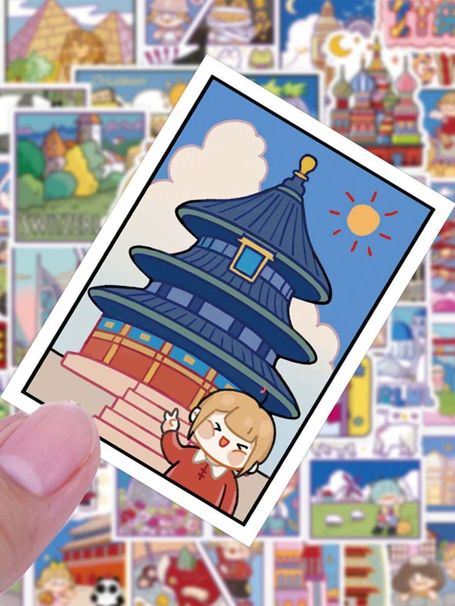 60 Pcs Cute DIY Cartoon Travel Journal Stickers For Decorating Diary ...