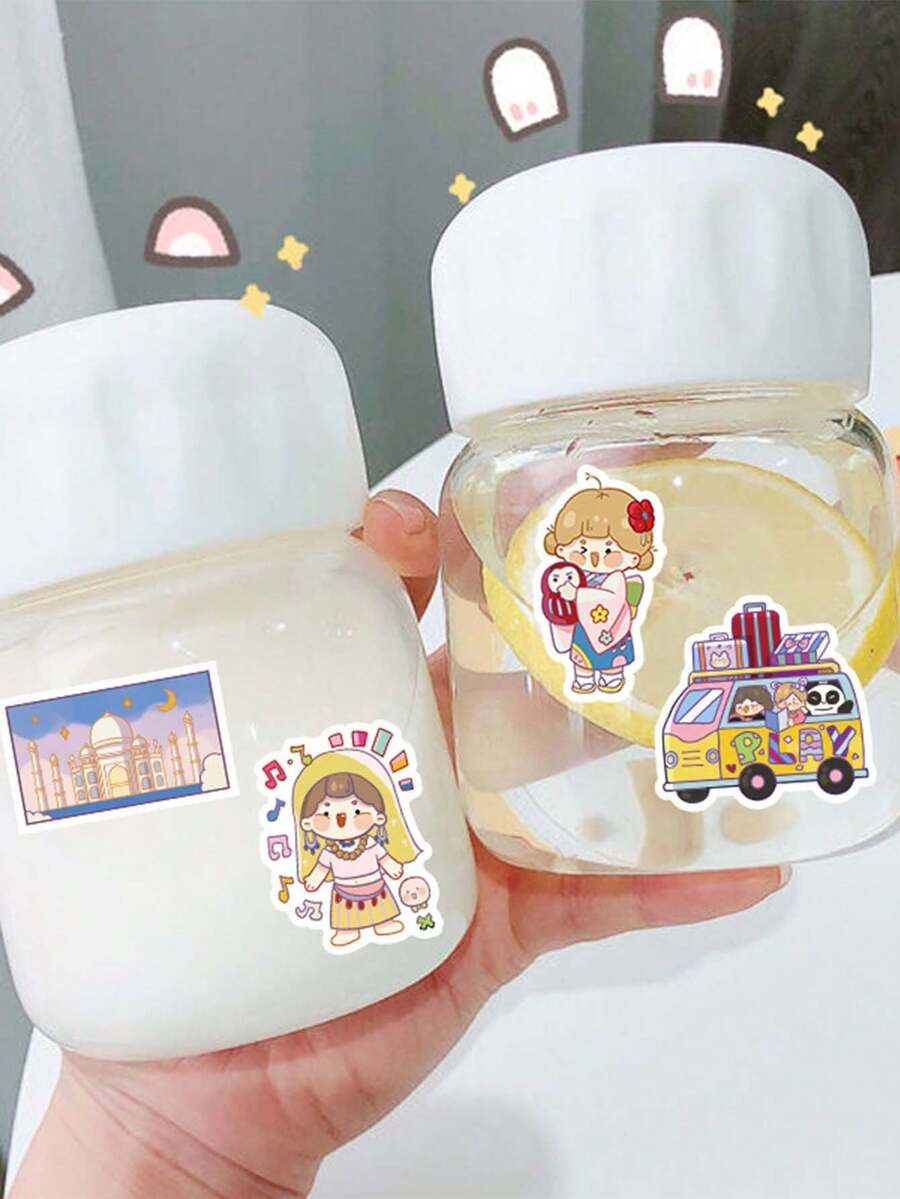 60 Pcs Cute DIY Cartoon Travel Journal Stickers For Decorating Diary ...