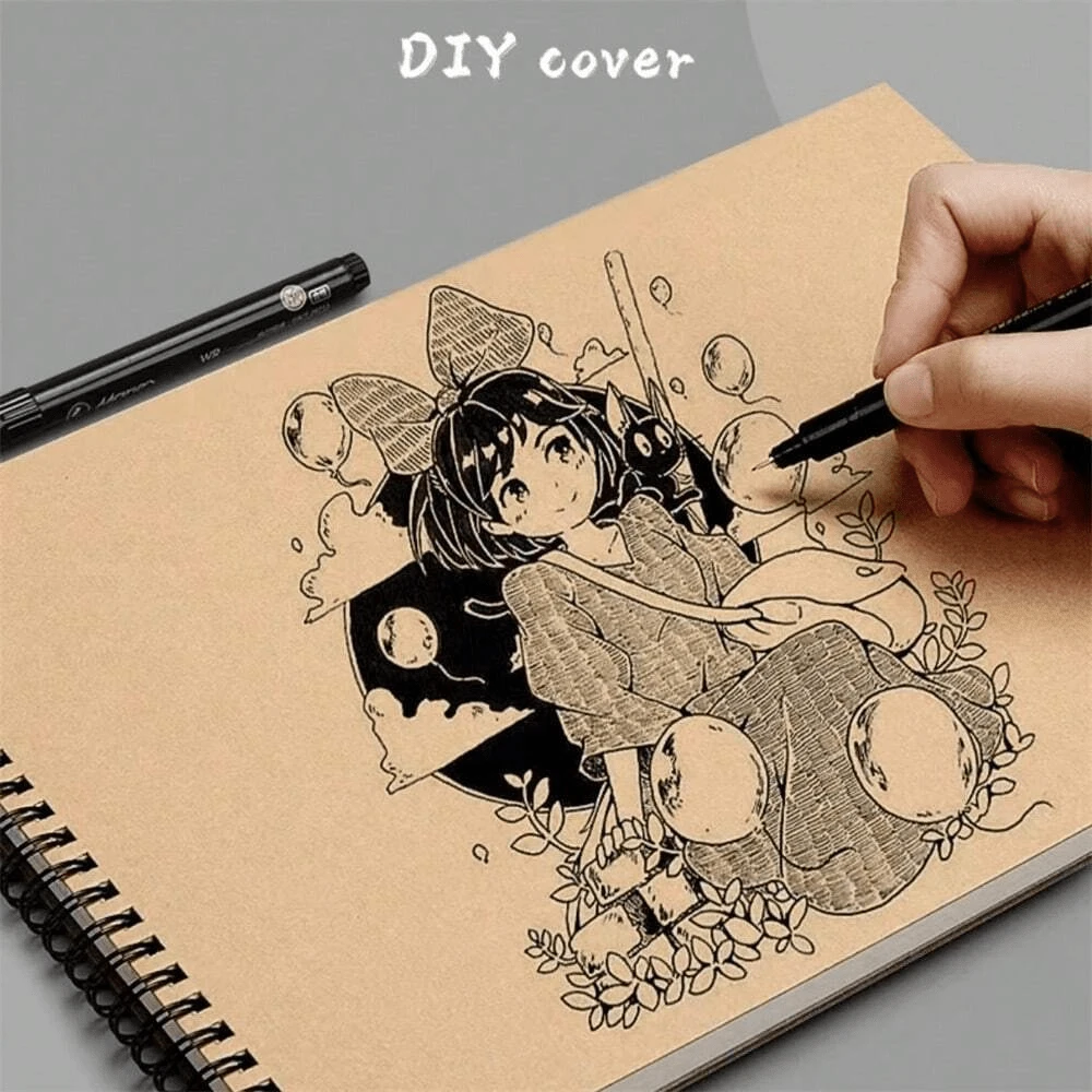 1 Pack 30-Sheets,Vintage Cowhide Sketchbook For Artists –Top Spiral ...