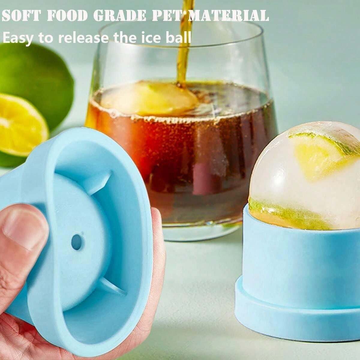 Ice Ball Maker Mold - 1 Set, Round Ice Cube Mold, 2.4 Inches Spherical ...