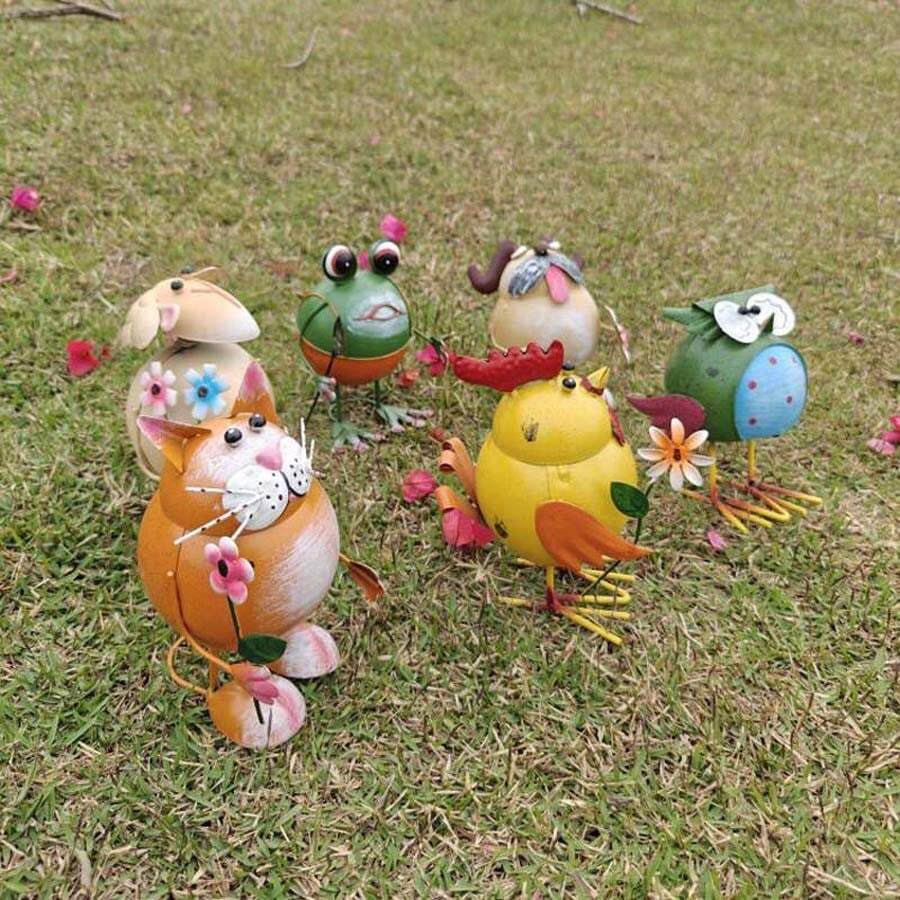 Esculturas de jardín de animales de oscilación de metal - Lindo ...