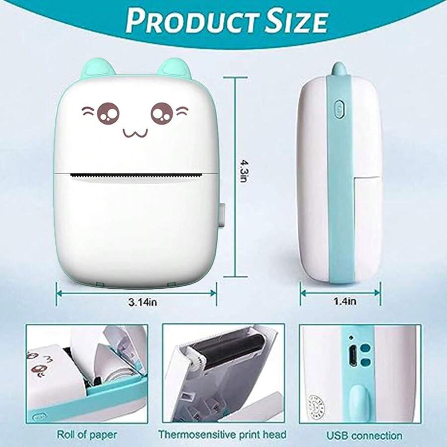 C9 Mini Portable Printer Bundle, Thermal Bluetooth Pocket Printer For ...