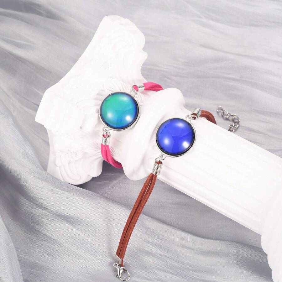 1pc Fashionable & Personalized Mood Sensing Color Changing Bracelet ...