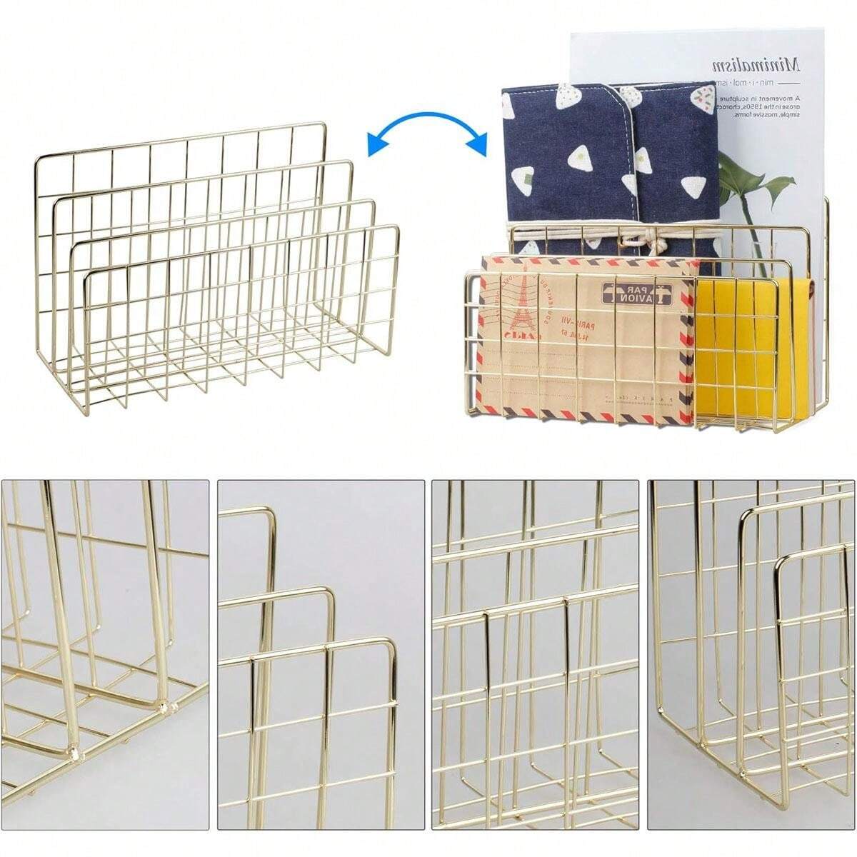 Desktop Mail Manager & File Organizer โลหะ Wire Mail Sorter Letter ...