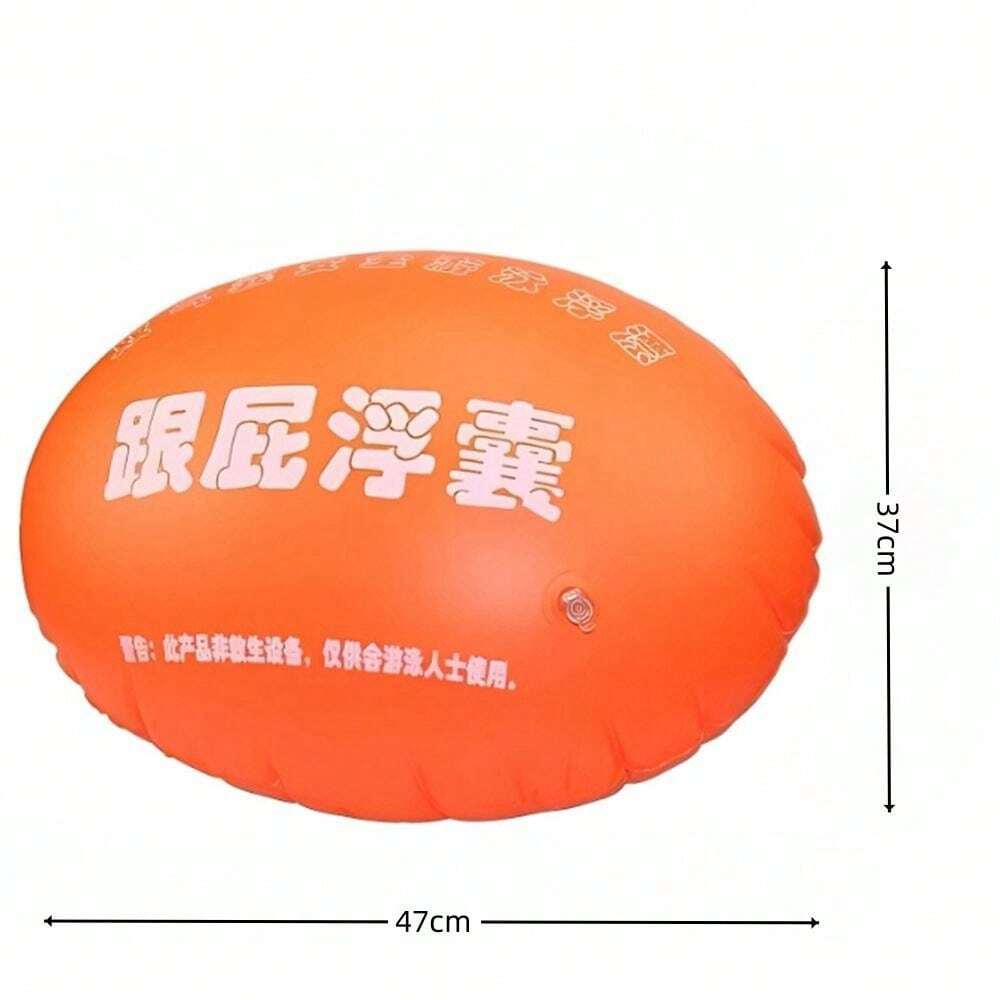 Orange PVC Inflatable Double Air Bag Floater With Handle And 1 Pump ...
