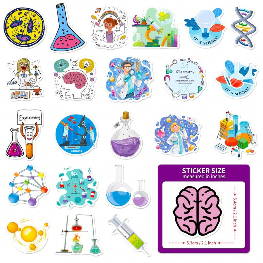 50pcs Graffiti Experiment Stickers For Skateboard, Chemistry Skateboard ...