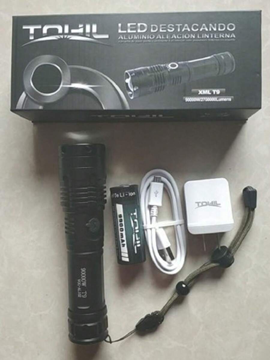 TOHIL Long Range LED Tactical Lamp Flashlight With Resistant Portable ...