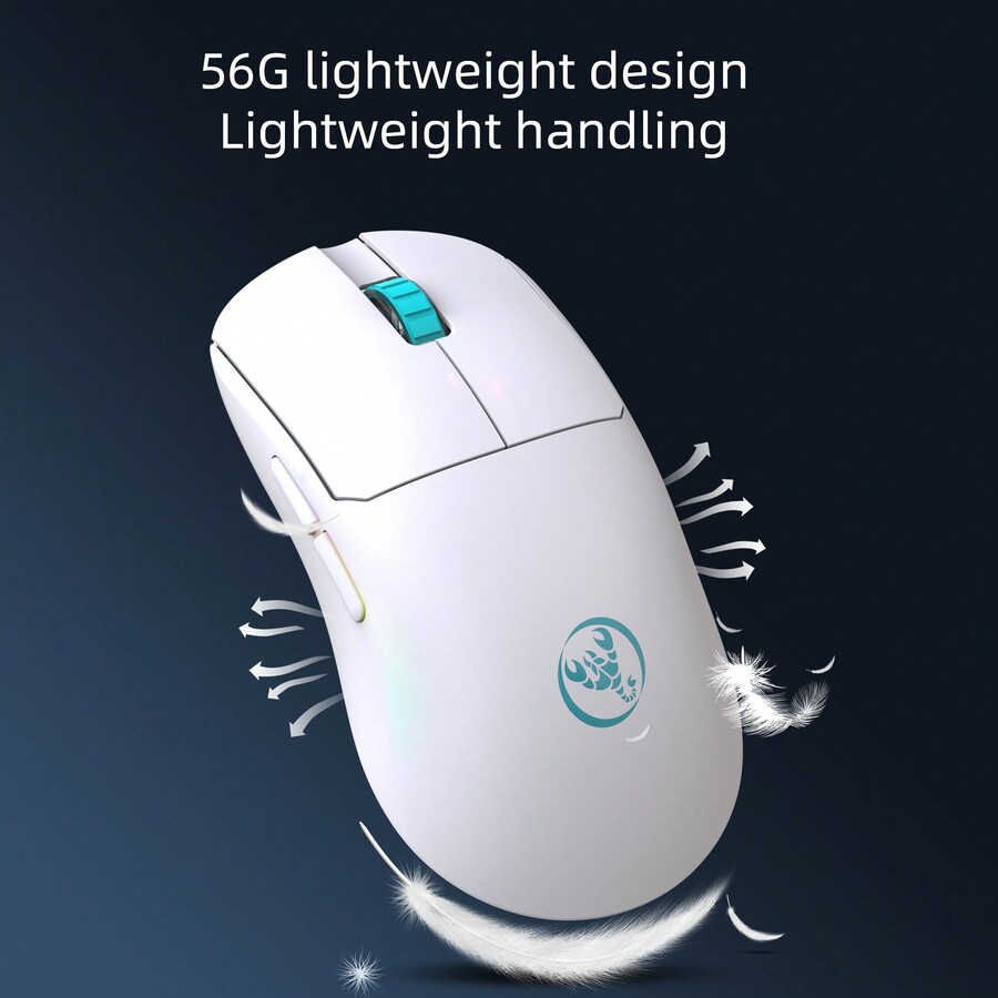 56g Lightweight Gaming Mouse Dual Mode 2.4G+Wireless 10000dpi 6-Speed ...
